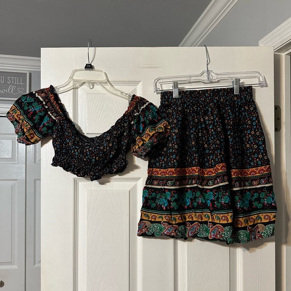 SHEIN | Skirts | Shein Bohoaztec Skirt Set | Poshmark